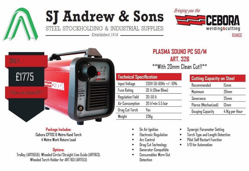 Cebora Plasma Sound PC 50/M ART.326 - SJ Andrew & Sons - Steel ...